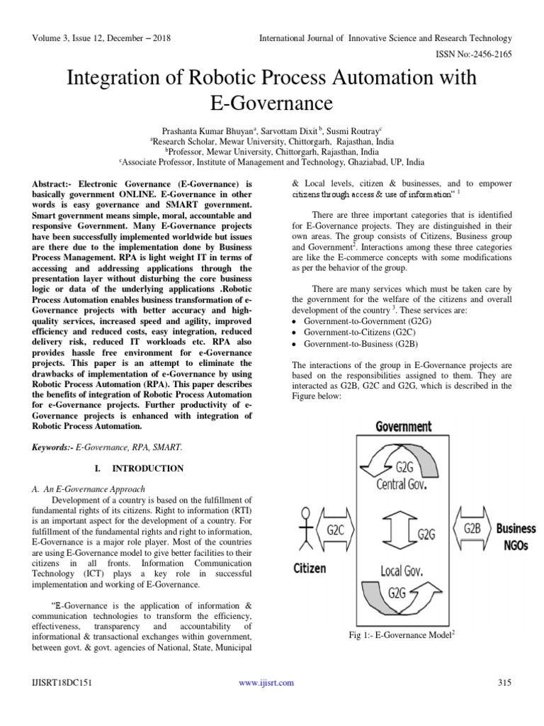 Integration of Robotic Process Automation With E-Governance | PDF ...