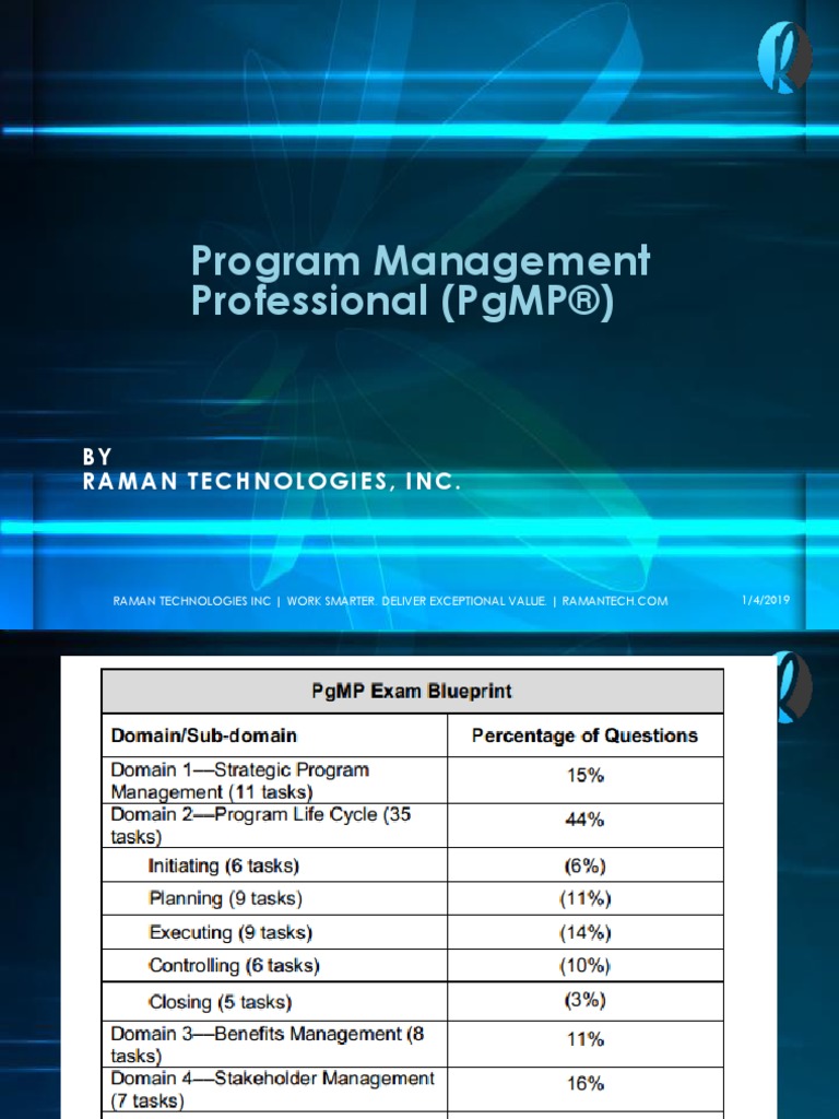 Program Management Professional (PGMP®) : by Raman Technologies, Inc ...