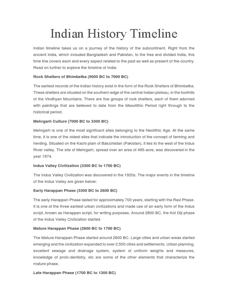 Indian History Timeline | PDF | Ashoka | Gautama Buddha