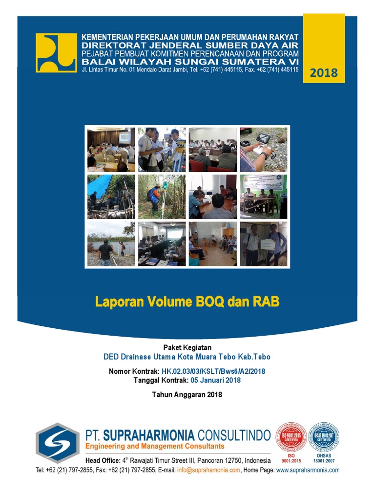 Cover Laporan Volume BOQ Dan RAB | PDF
