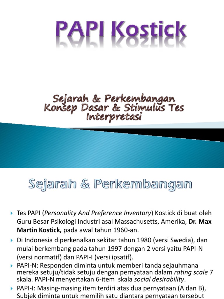 PAPI Kostick Sejarah - Interpretasi | PDF