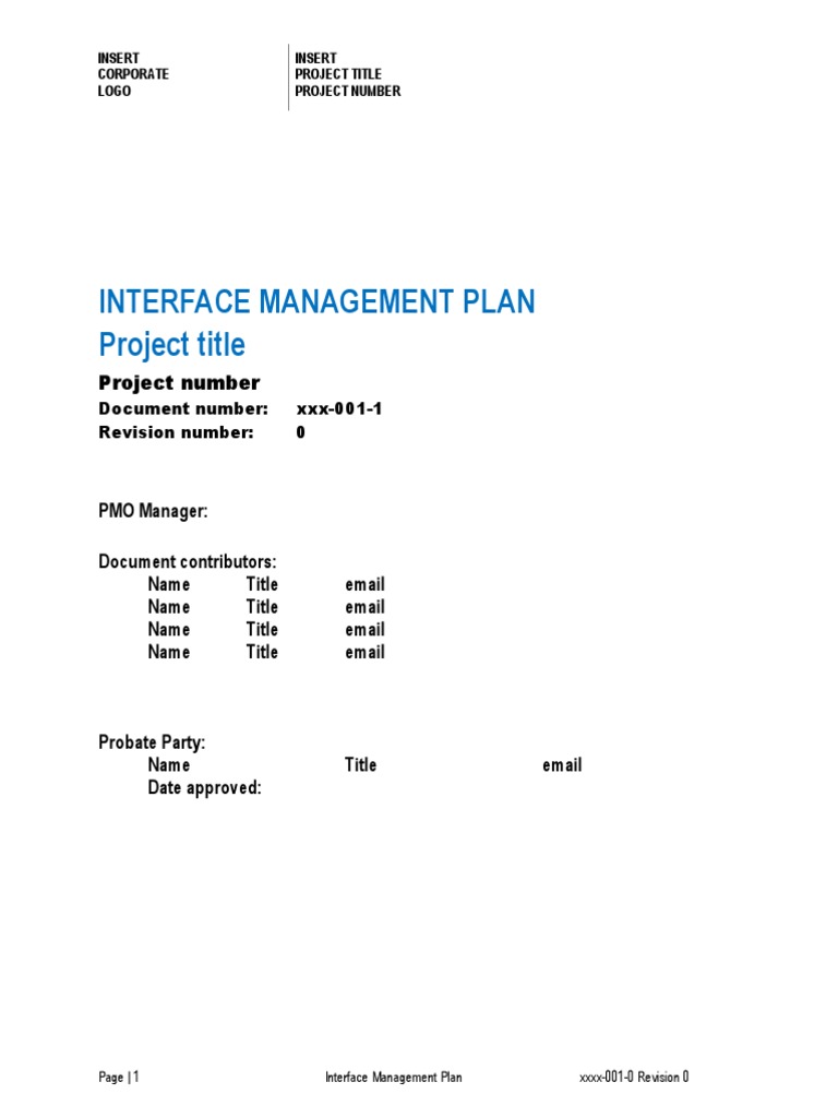 7 Interface Management Plan Request For Information Interface Computing 