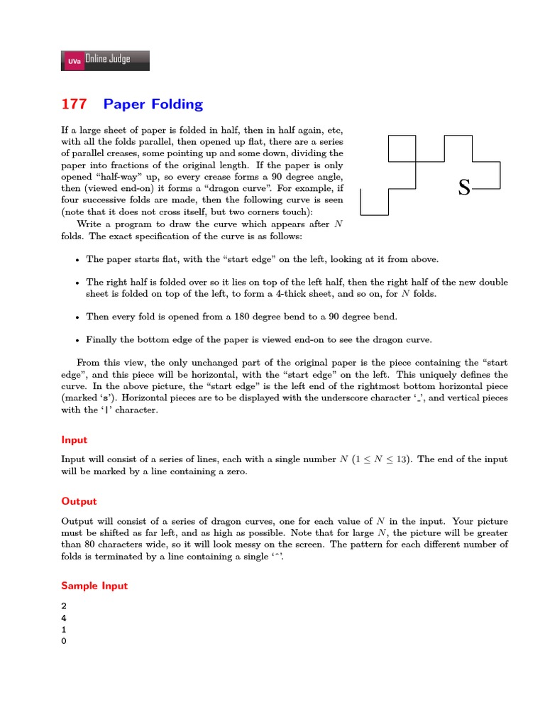 Paper Folding: Input | PDF