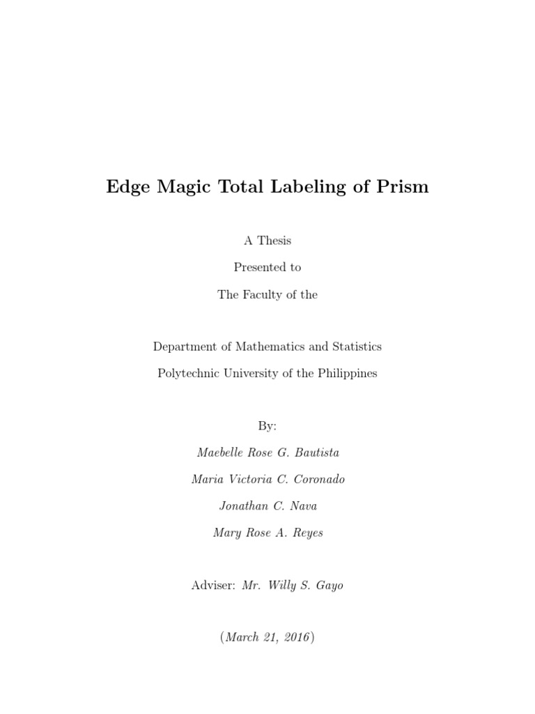 Edge Magic Total Labeling of Prism | Download Free PDF | Vertex (Graph ...