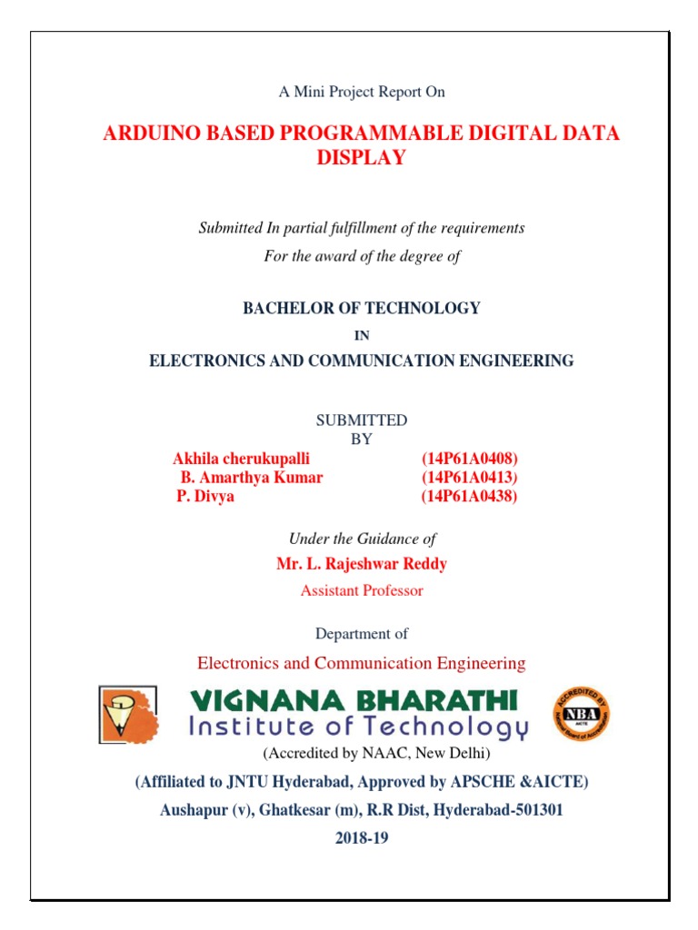 Arduino Based Programmable Digital Data Display | PDF | Microcontroller | Engineering