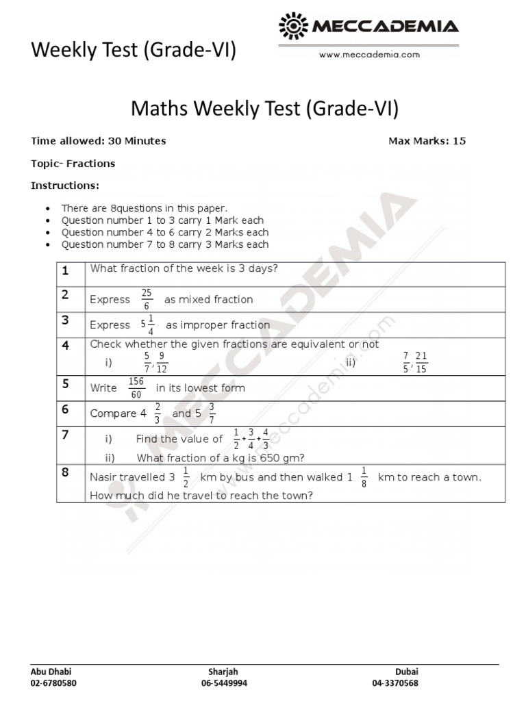 G6 Fractions | PDF