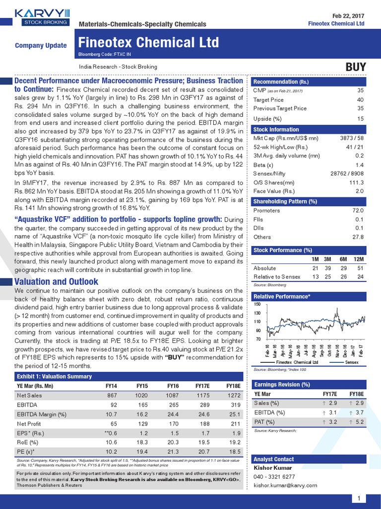 Fineotex Chemical LTD: Materials-Chemicals-Specialty Chemicals | PDF ...