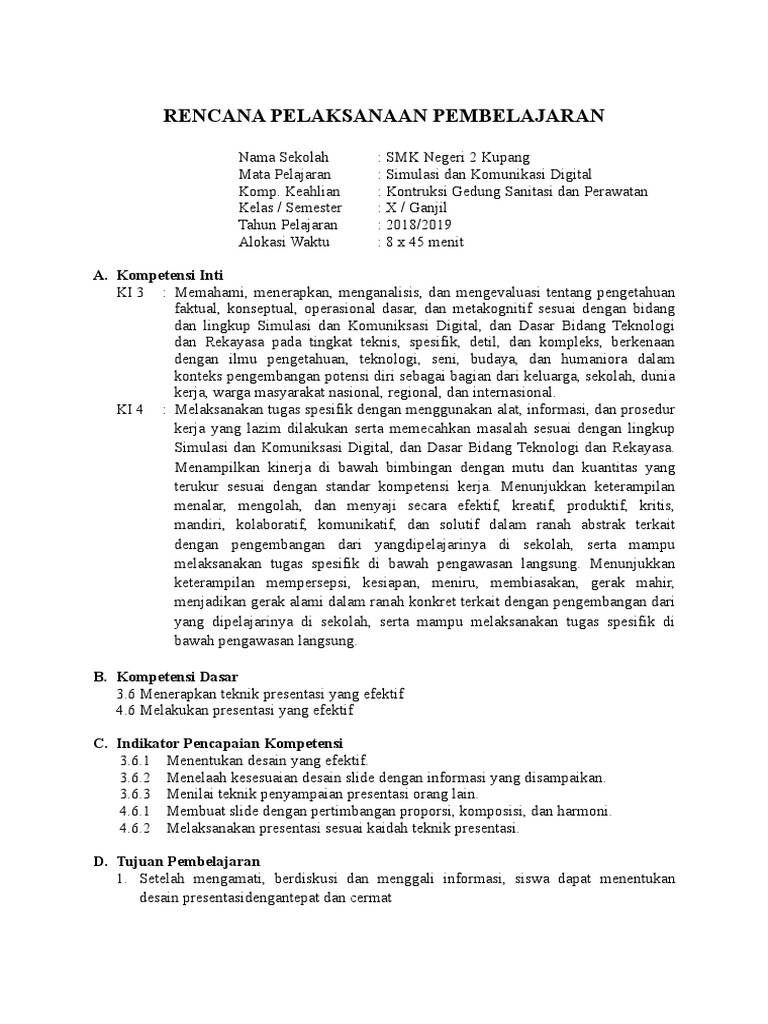 RPP KD 6 Simkomdig Dpib | PDF