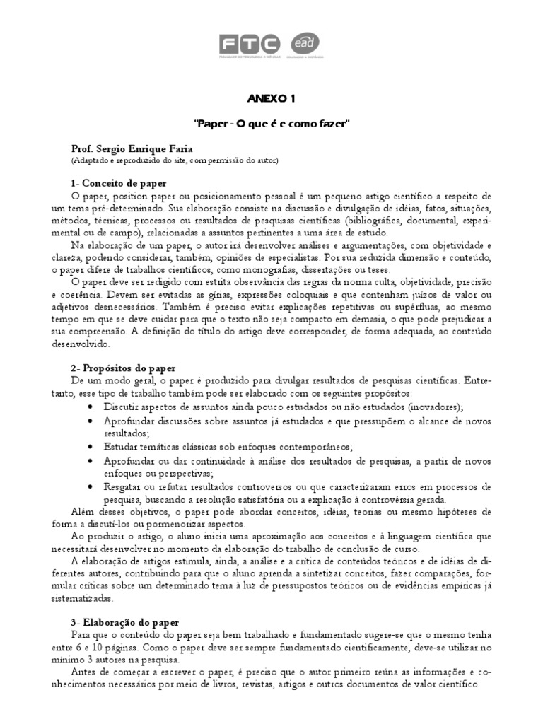 Como Fazer Um Paper | PDF | Teoria | Science