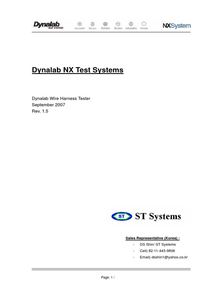 Dynalab NX Wire Harness Test Systems | PDF | Software Testing ...