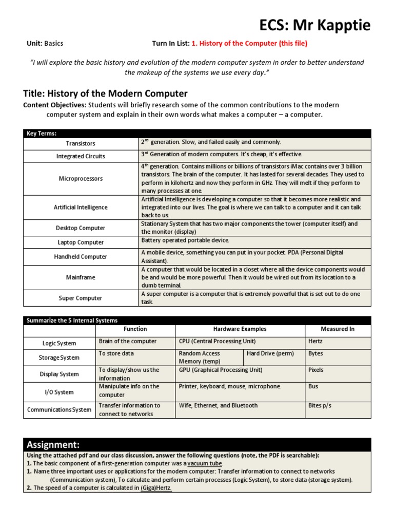 History of The Computer | PDF | Computer Data Storage | Input/Output