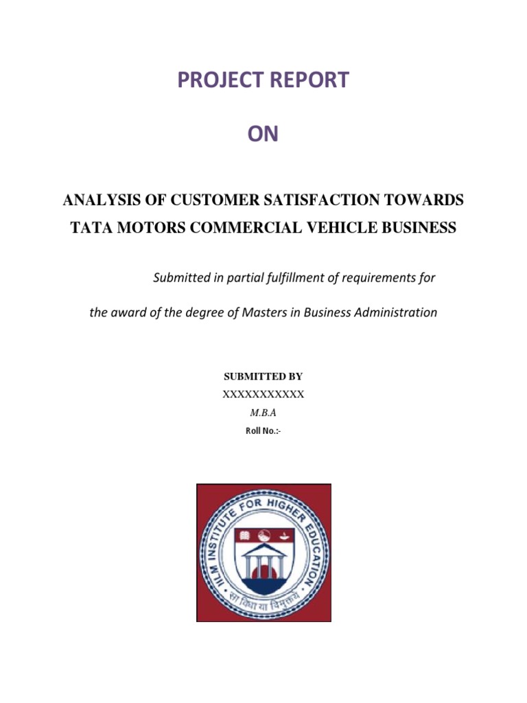 Analysis of Customer Satisfaction Towards Tata Motors Commercial ...
