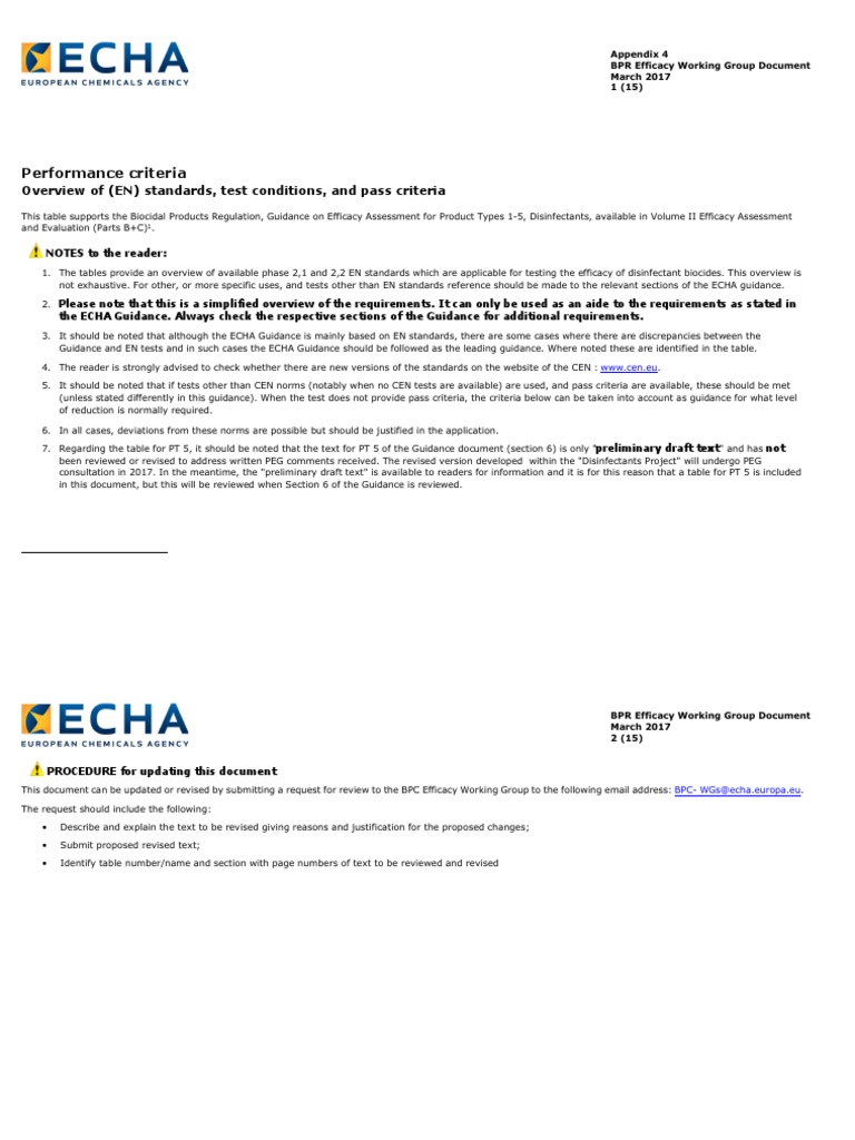 Overview of Standards Test Conditions Pass Criteria English | PDF ...
