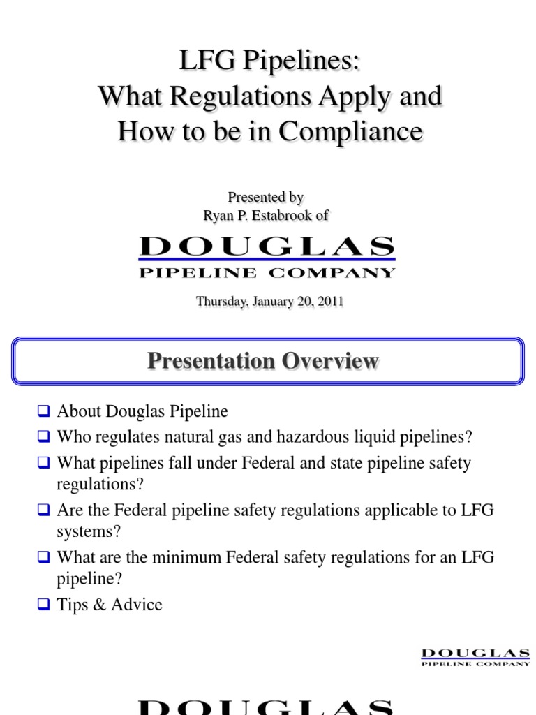 LFG Pipeline Compliance Regulations Guide | PDF | Pipeline Transport ...