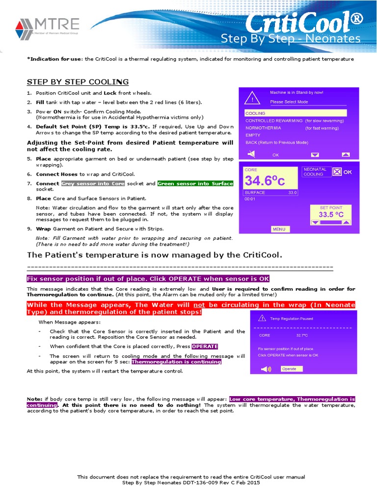 CritiCool Neonate Cooling & Rewarming Guide | PDF | Thermoregulation ...