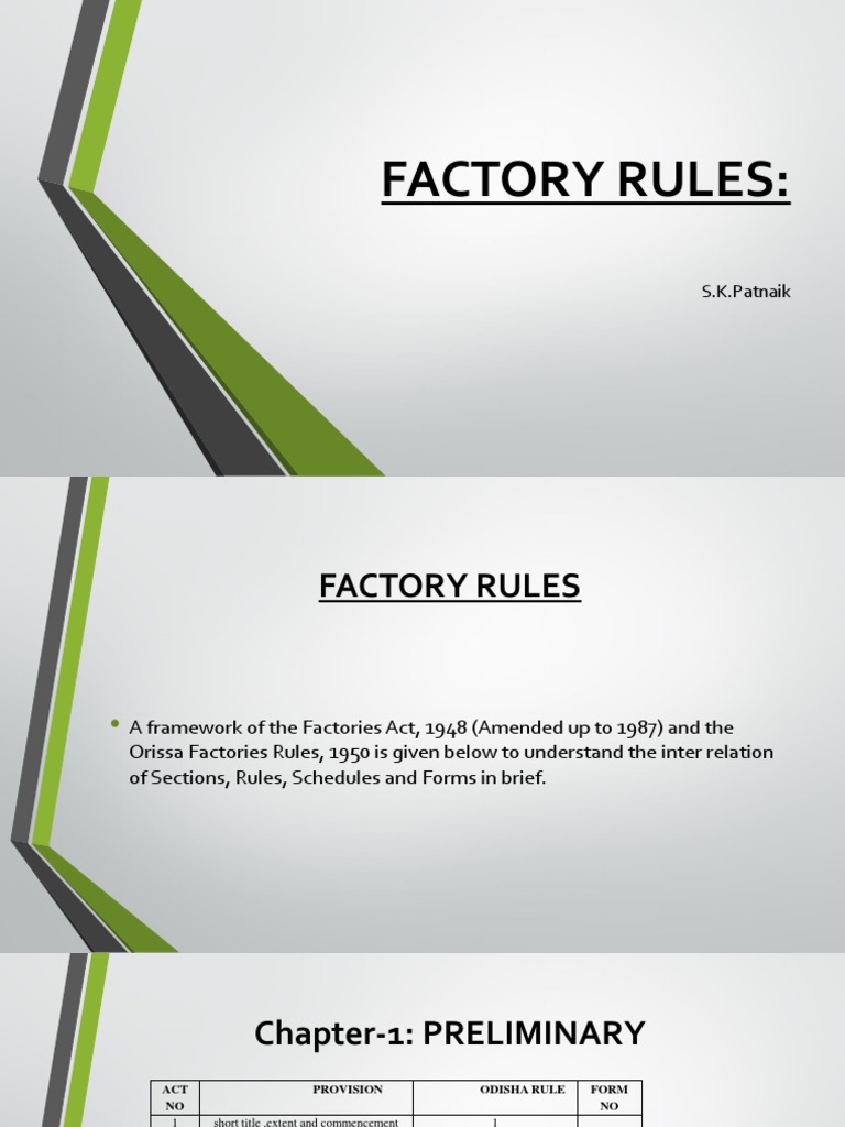 Lec 3 Factory Rules | PDF | Machine (Mechanical) | Safety
