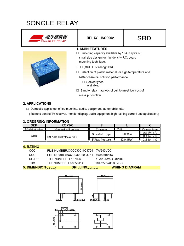 5V Relay Datasheet PDF | PDF | Computers