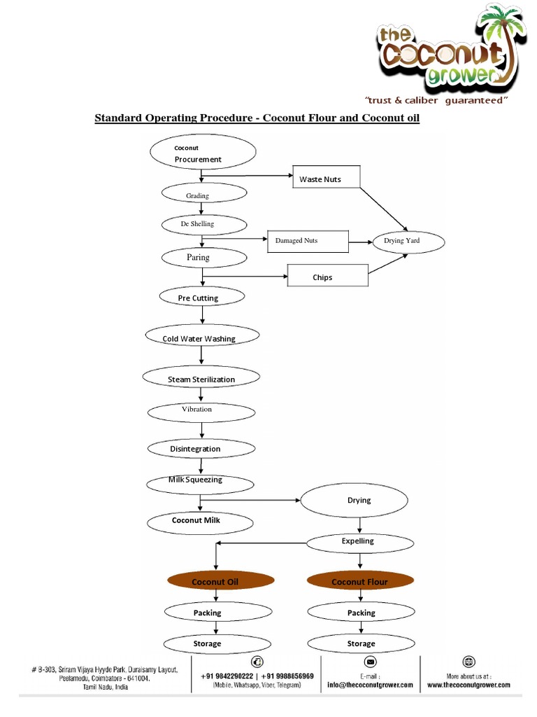 Coco Flour Flow Chart | PDF | Coconut | Coconut Oil