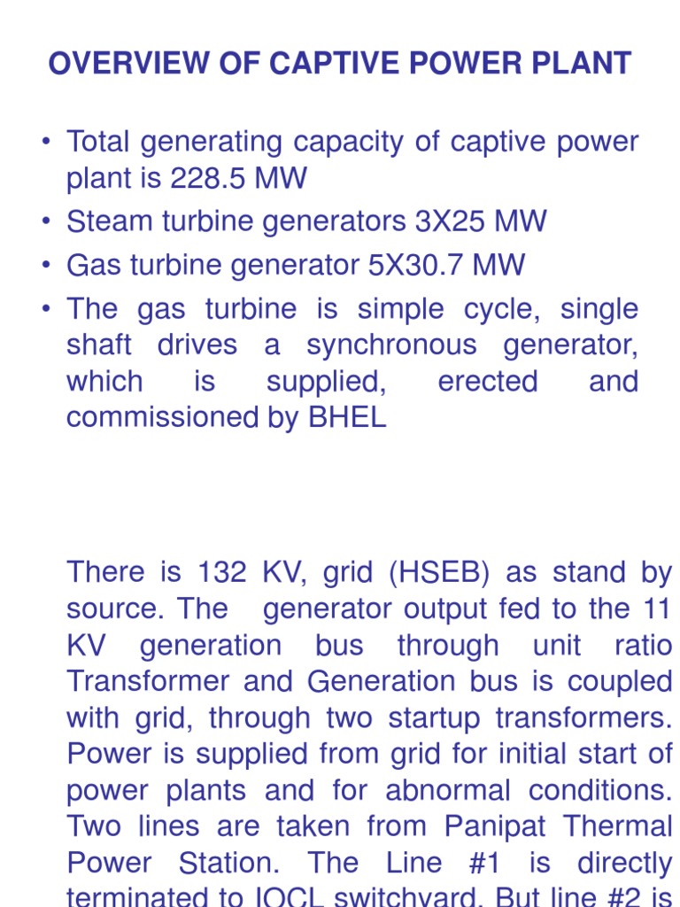 Captive Power Plant Overview | PDF | Rectifier | Electrical Substation