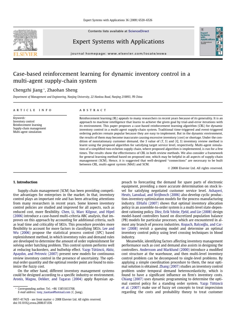 Case-Based Reinforcement Learning For Dynamic Inventory Control in A ...