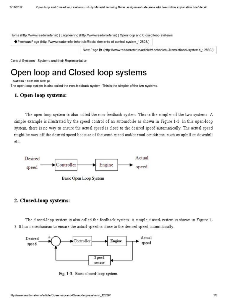Open vs Closed Loop Systems Explained | PDF | Control Theory | Systems ...