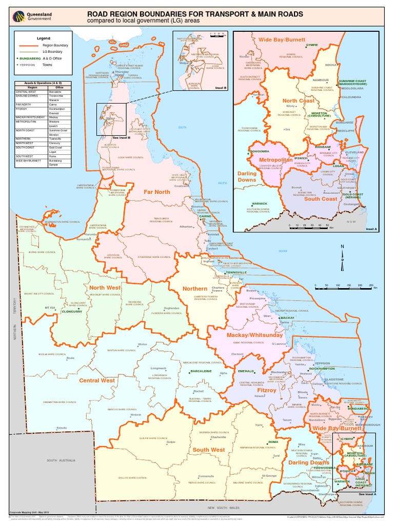 Regional Boundaries Map | PDF | Queensland | States And Territories Of ...