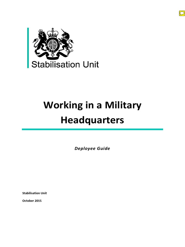 44 Working in A Military HQ Stabilisation Unit 2015 | PDF | Department ...