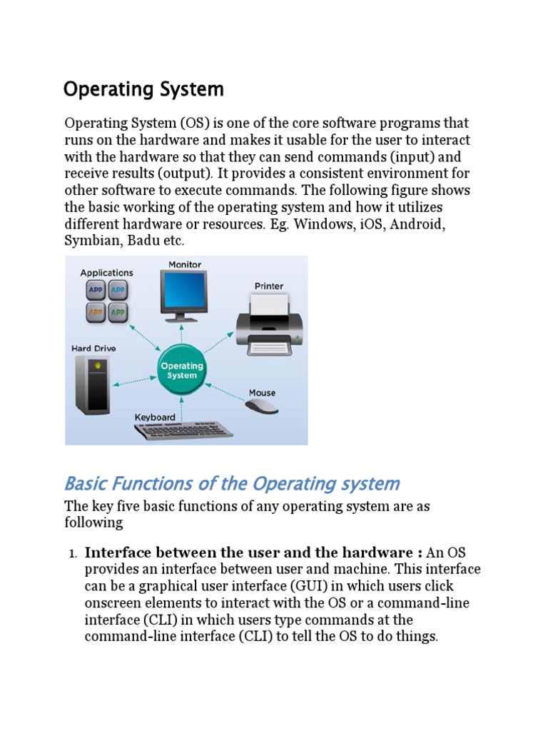Basic Functions of The Operating System | PDF | Graphical User Interfaces | Operating System