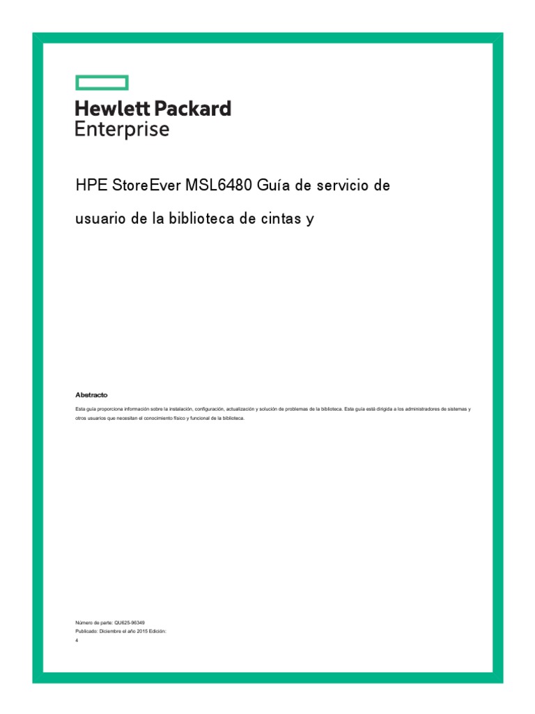 HPE StoreEver MSL6480 Tape Library User and Service Guide - Español ...