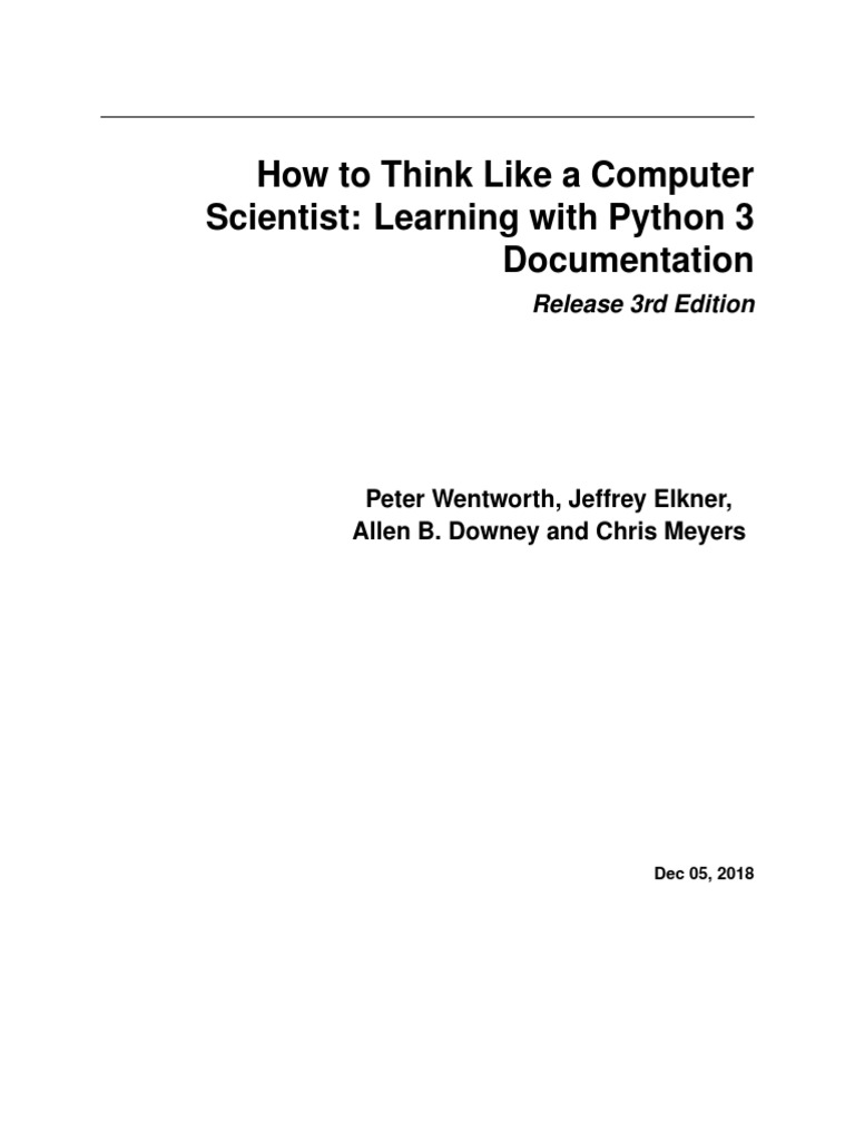 How To Think Like A Computer Scientist | PDF | Computer Program ...