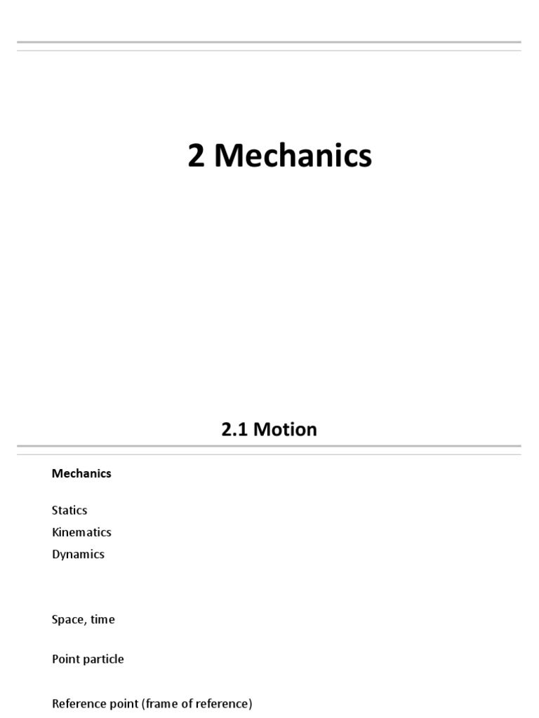 2 1 Motion | PDF | Kinematics | Newton's Laws Of Motion