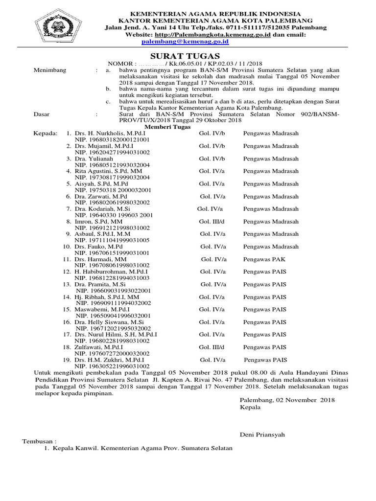 Surat Tugas Asesor | PDF