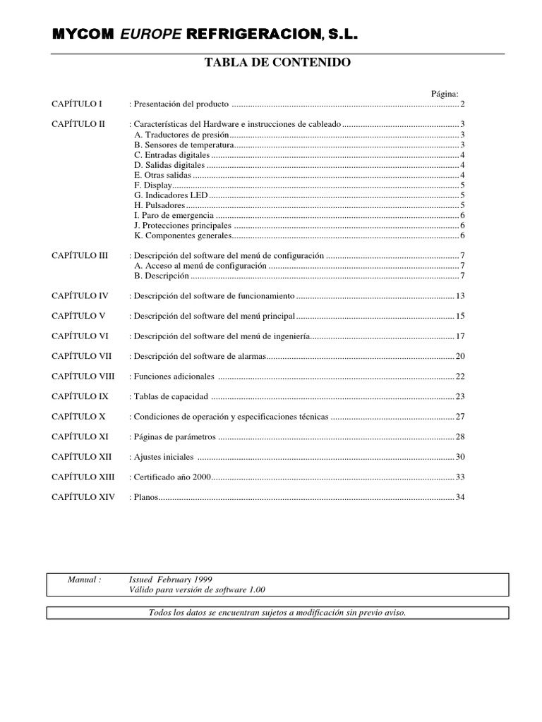 Manual MYCOM MYPRO Controlador Electronico Del Compresor PDF | PDF ...
