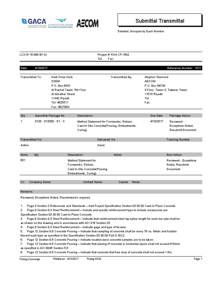AECOM Reply Rev. 3 | PDF | Concrete | Engineering