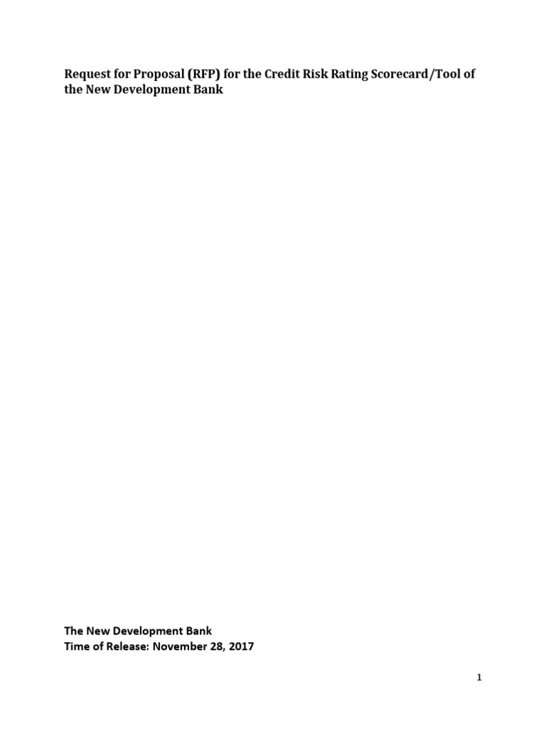 Example of RFP For Credit Scoring | PDF | Credit Risk | Risk