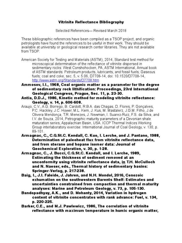 Vitrinite Reflectance | PDF | Petroleum Geology | Petroleum