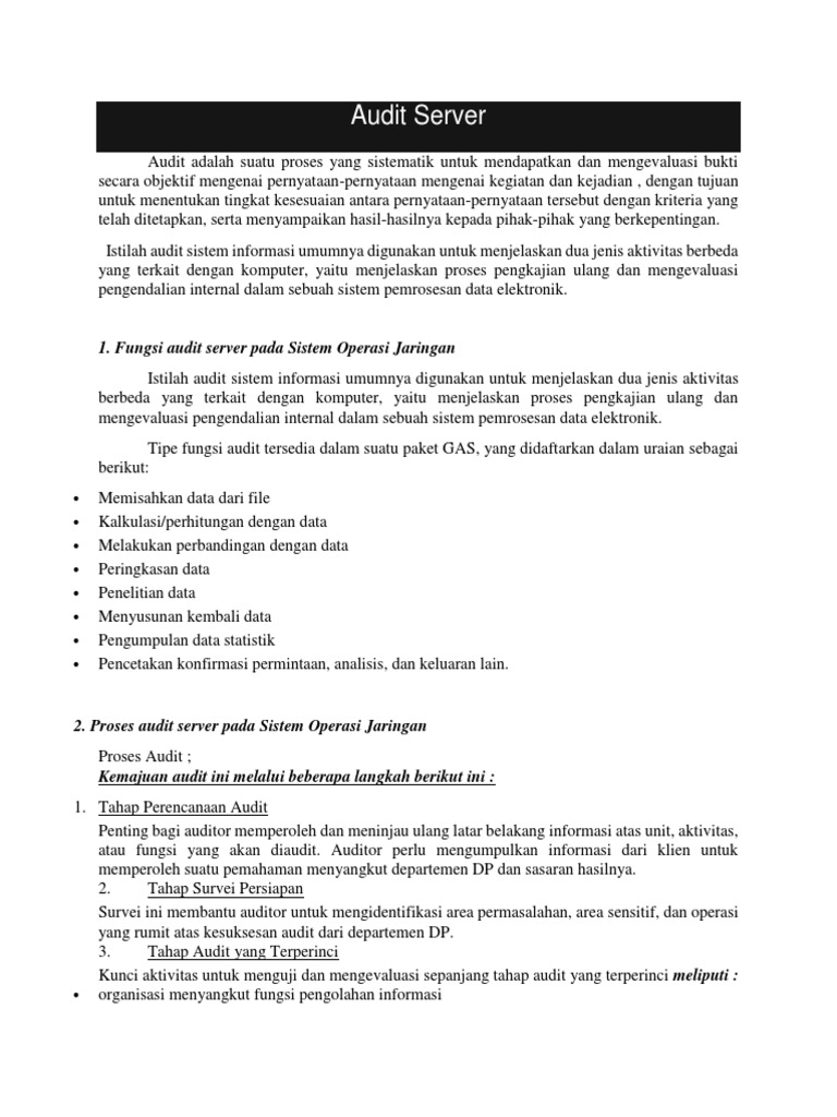 Audit Server | PDF