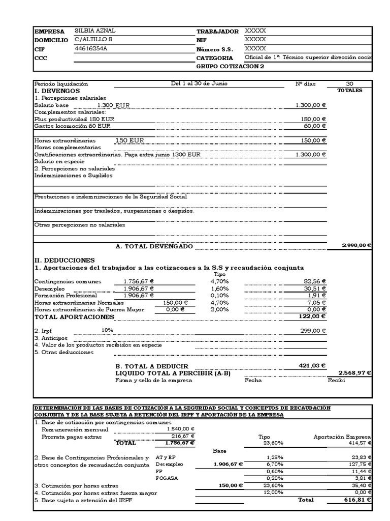 Ejercicios FOL Nominas | PDF | Salario | Distribución de ingresos del factor