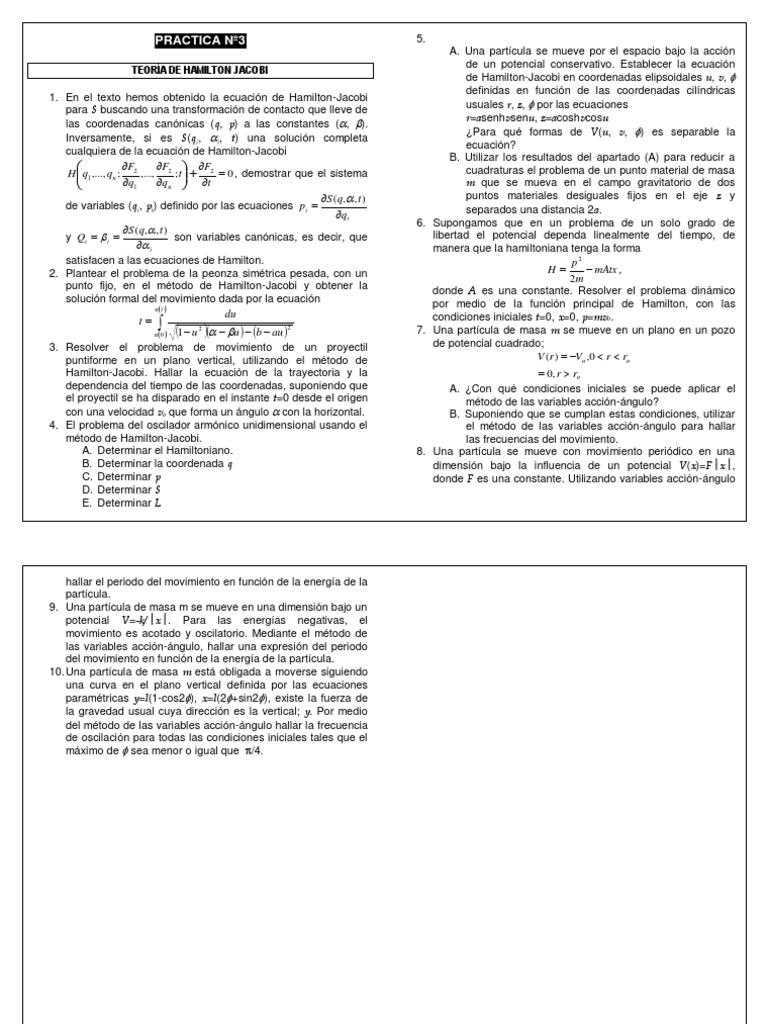 Pract3 Clasic2 | PDF | Mecánica Hamiltoniana | Oscilación