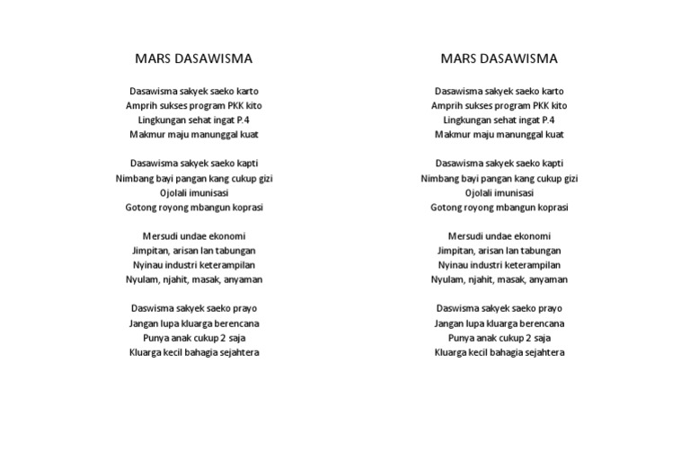 Mars Dasawisma | PDF