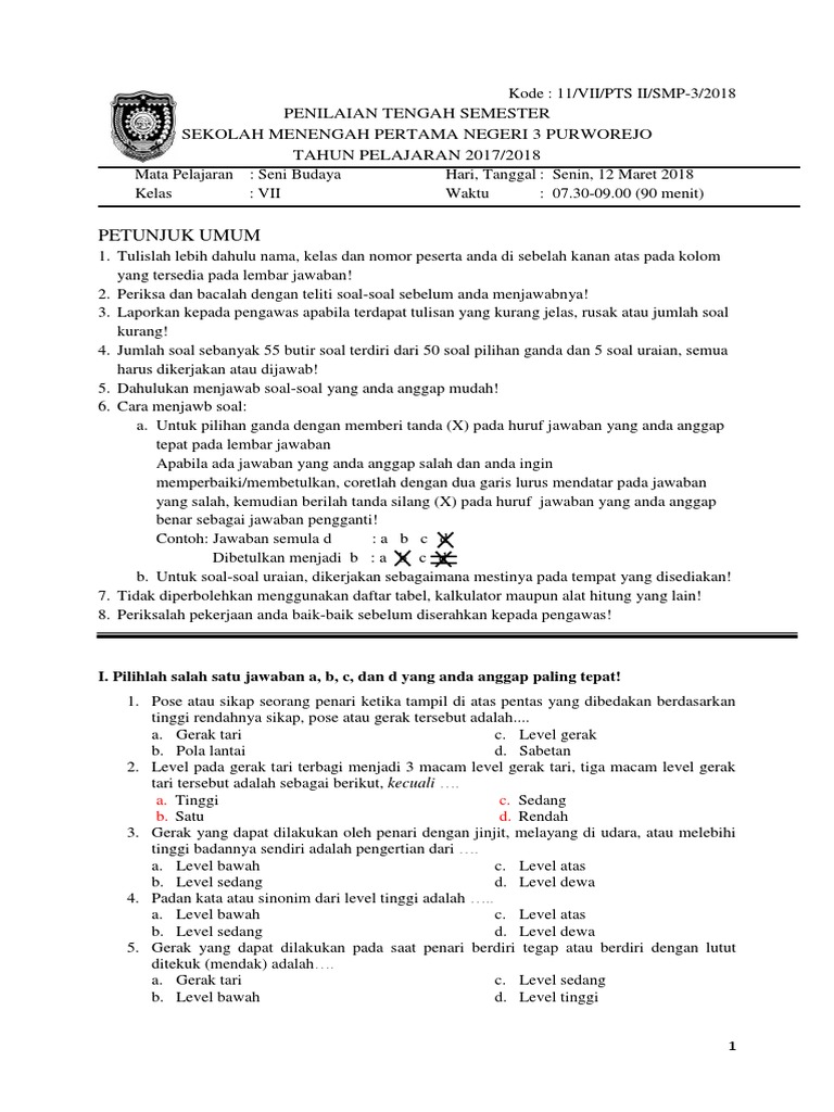 Soal PTS Kelas VII Semester Genap | PDF