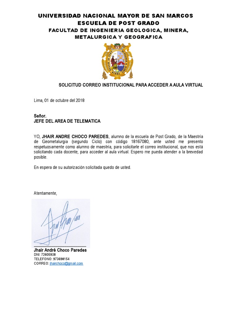 Solicitud de Correo Institucional