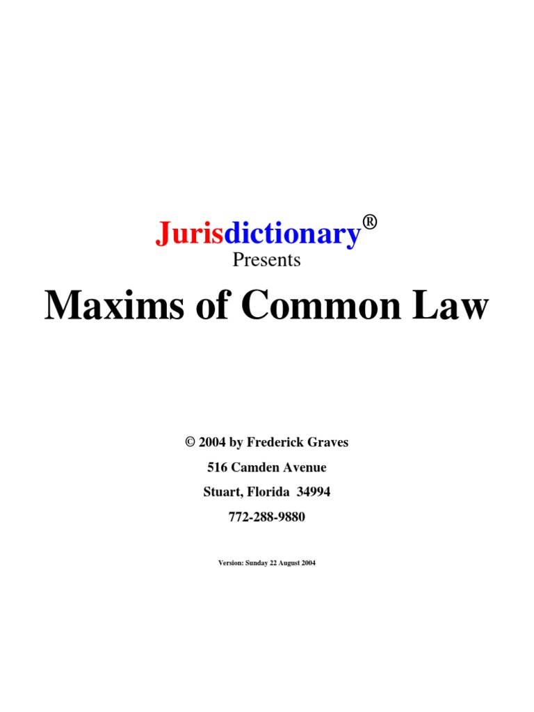 Maxims of Common Law | PDF | Natural And Legal Rights | Perjury