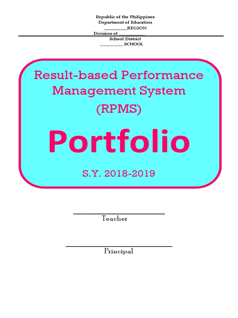 RPMS Portfolio Cover | PDF