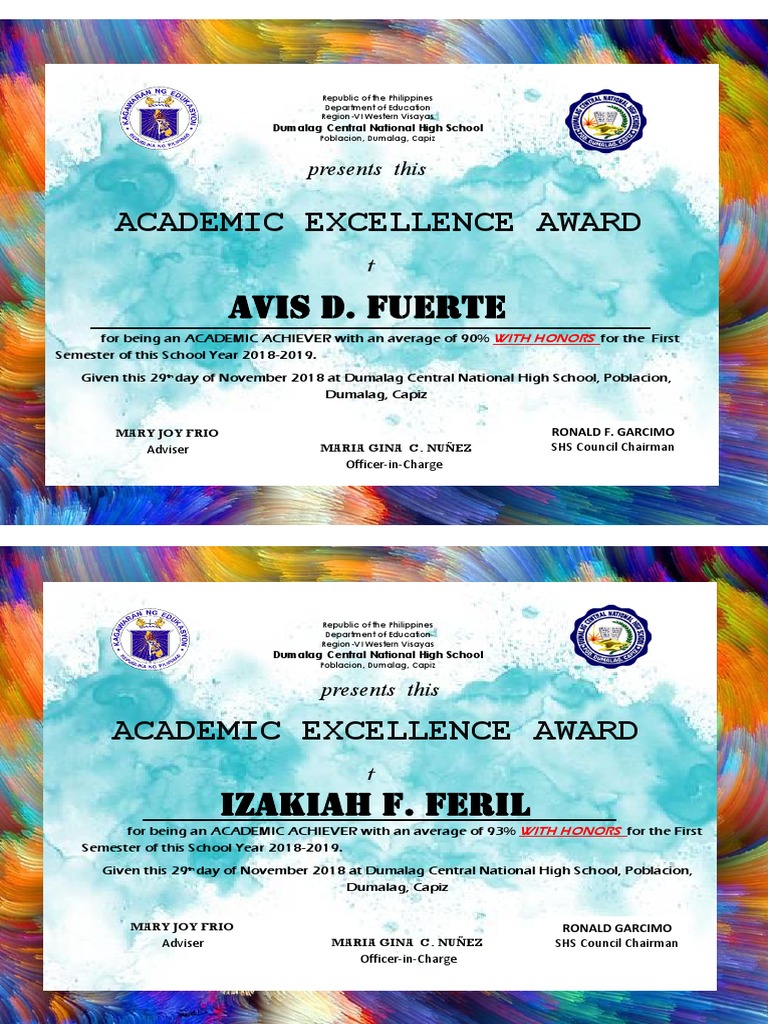 Certificate With Honors | PDF