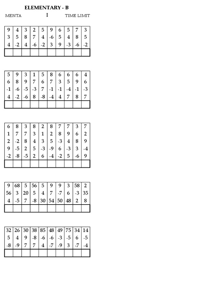 UCMAS Elementary B | PDF | Technology & Engineering