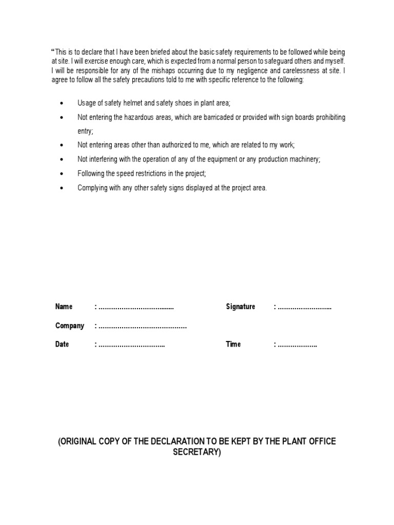 Visitor Declaration | PDF | Safety | Prevention