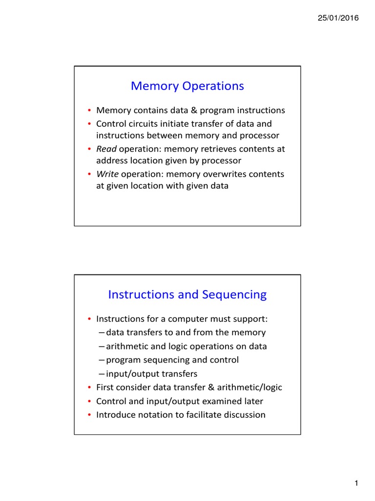 Memory Operation | PDF | Central Processing Unit | Electronics