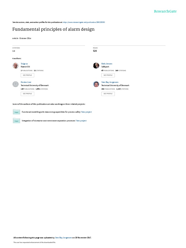 Fundamental Principles of Alarm Design | PDF | Scientific Method | Design