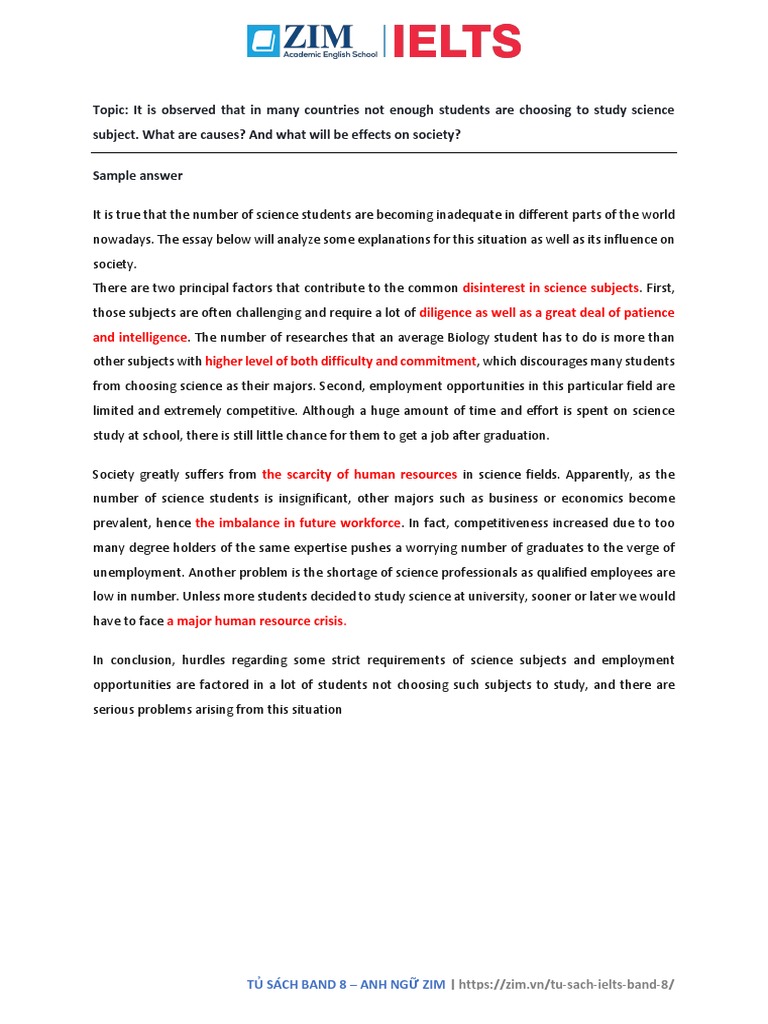 Sample IELTS Writing Band 8 | PDF | Science | Employment
